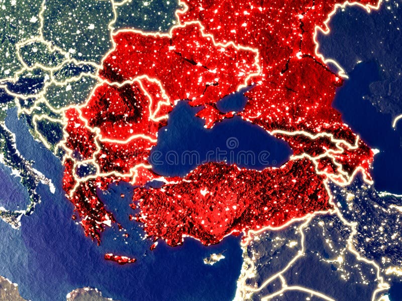 BSEC Countries on Earth at Night Stock Photo - Image of lights, plastic ...