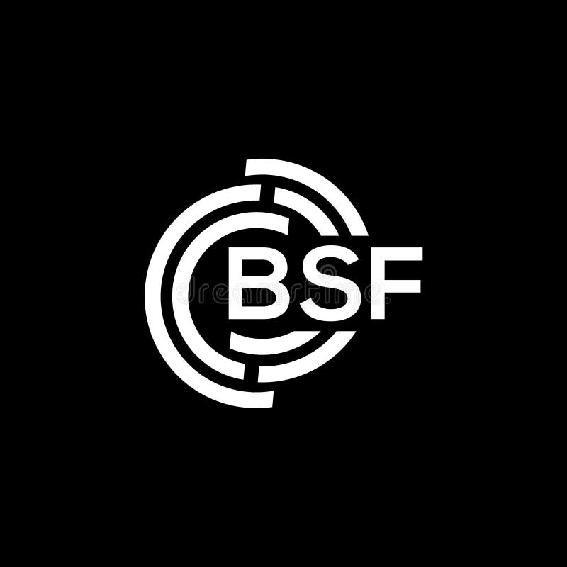 BSF Letter Logo Design on Black Background. BSF Creative Initials ...