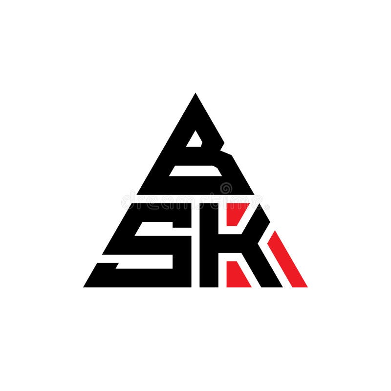 BSK Triangle Letter Logo Design with Triangle Shape. BSK Triangle Logo ...