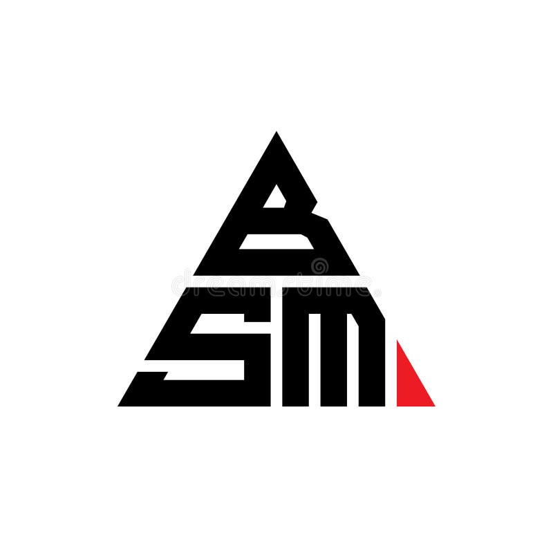 BSM Triangle Letter Logo Design with Triangle Shape. BSM Triangle Logo ...