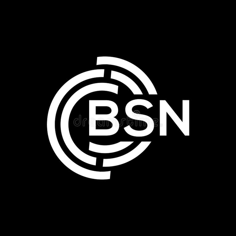 BSN Letter Logo Design on Black Background. BSN Creative Initials ...