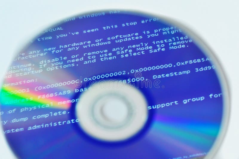 BSOD Reflection on the Disk. Screen of Death Stock Photo - Image of ...