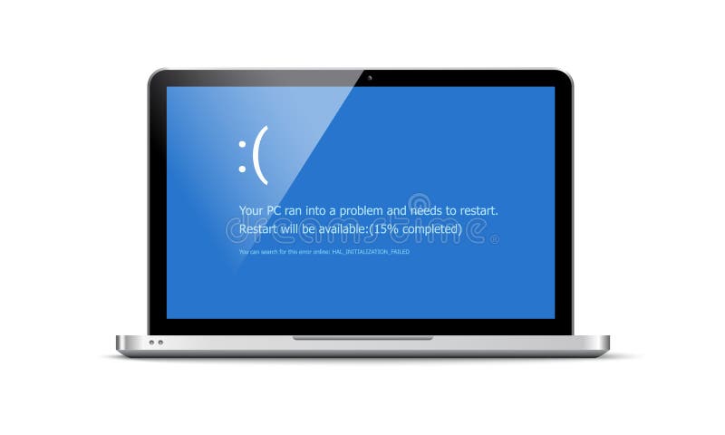 BSOD Screen Death Error System Crash Laptop. Computer Bluescreen Bsod ...