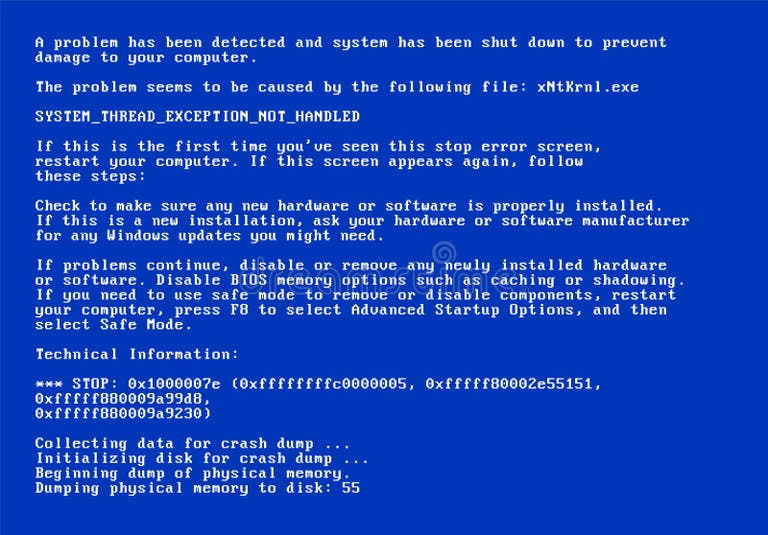 BSOD Screen Old 98 Error Crash Software. Bluescreen Death System Pc Bug ...