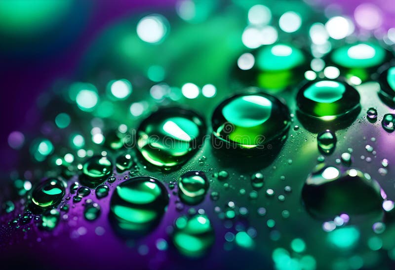 Bstract Background with Blue, Orange and Green Oil Bubbles in Liquid ...