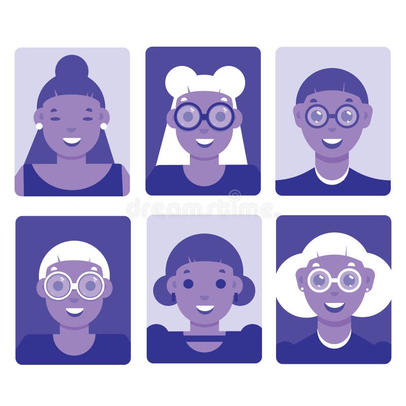 Abstract Image of People. Set of Face Icons Stock Vector - Illustration ...