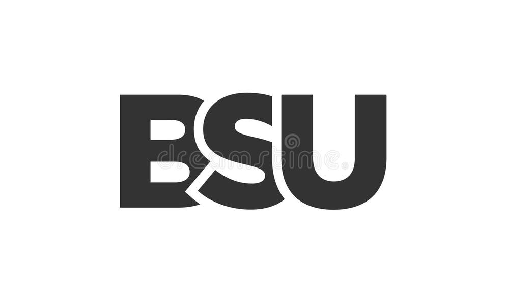 BSU Logo Design Template with Strong and Modern Bold Text. Initial ...
