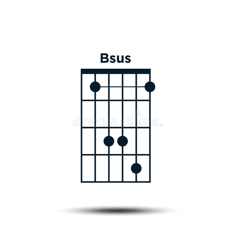 Bsus, Basic Guitar Chord Chart Icon Vector Template Stock Vector ...