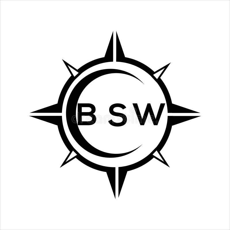 BSW Abstract Technology Circle Setting Logo Design on White Background ...