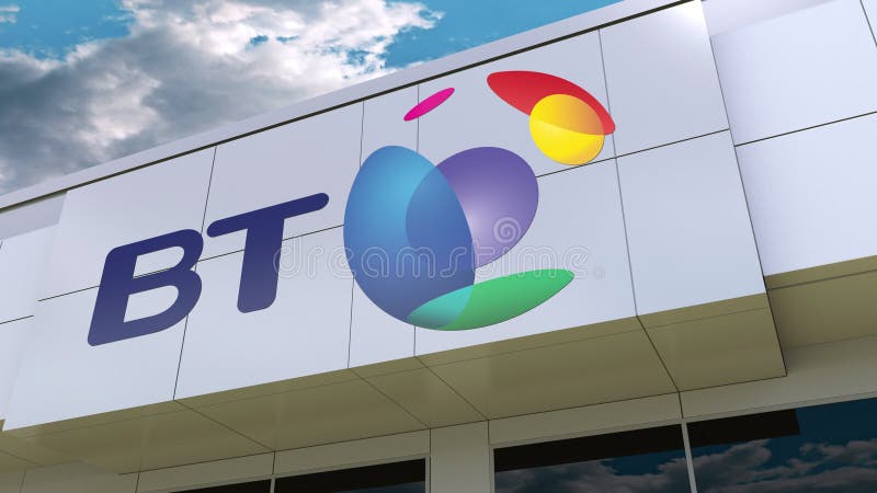 BT Group Logo on the Modern Building Facade. Editorial 3D Rendering ...