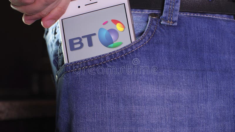 BT Group Logo on the Screen of a Modern Phone. Editorial Shot Editorial ...