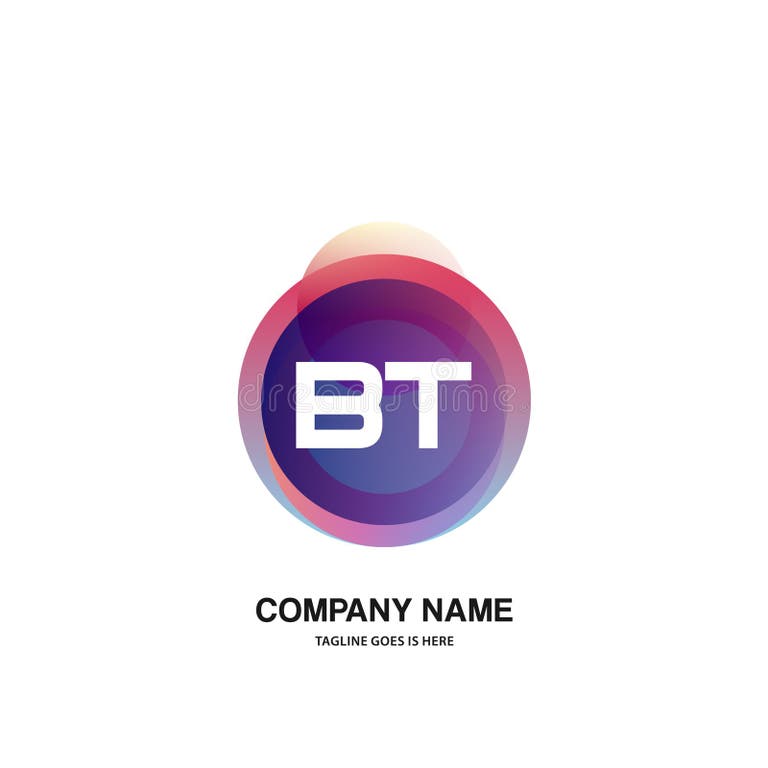BT Initial Logo with Colorful Circle Template Vector Stock Vector ...