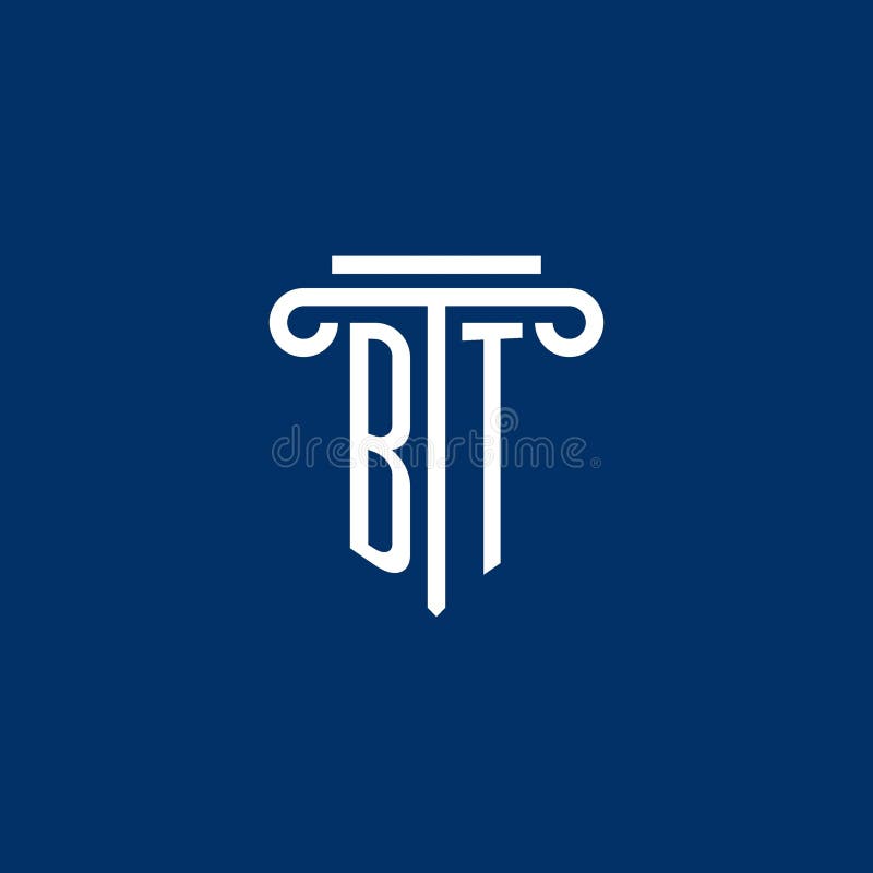 BT Initial Logo Monogram with Simple Pillar Icon Stock Illustration ...