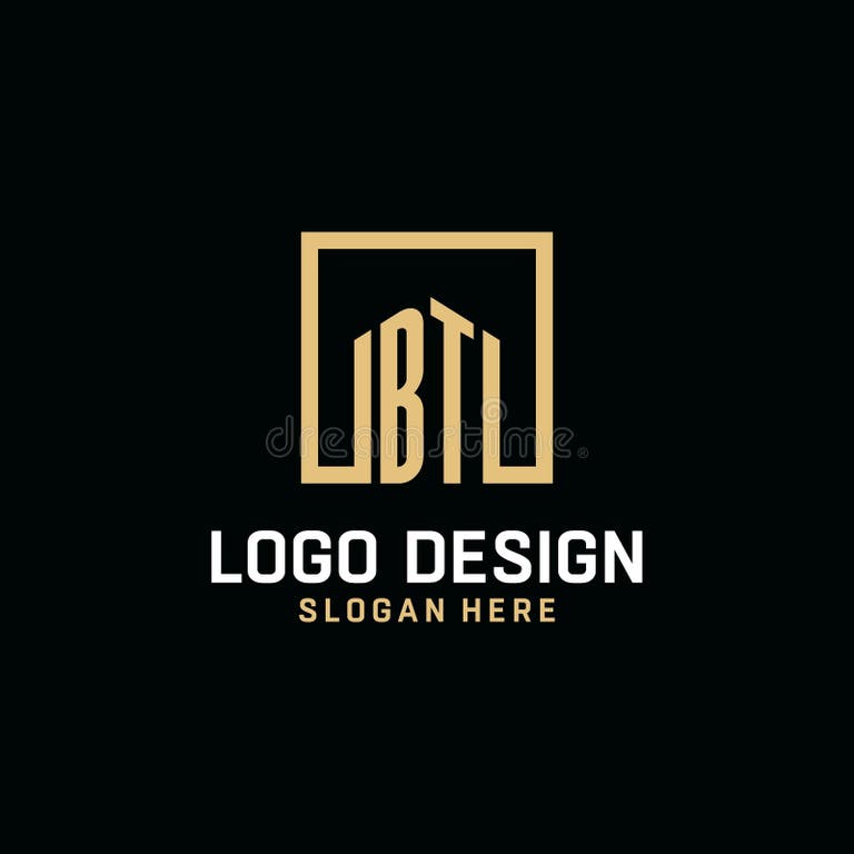 BT Initial Monogram Logo Design with Square Shape Design Ideas Stock ...