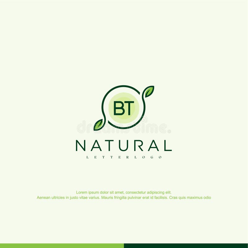 BT Initial natural logo stock vector. Illustration of label - 249341490