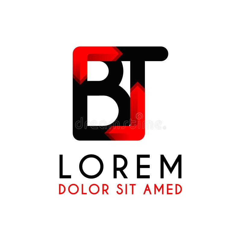 BT Letter Black Logo with Gradient Arrow Stock Vector - Illustration of ...