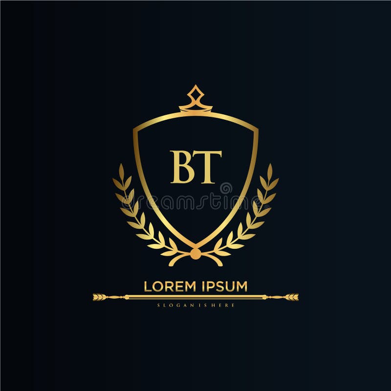 BT Letter Initial with Royal Template.elegant with Crown Logo Vector ...