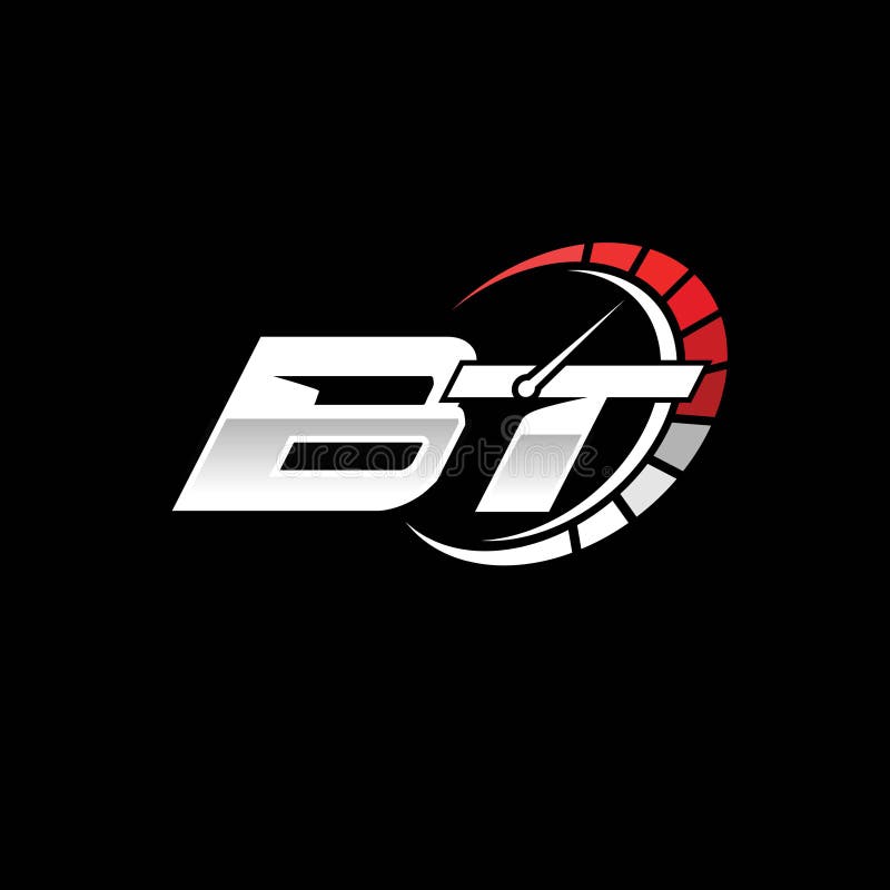 BT Logo Letter Speed Meter Racing Style Stock Vector - Illustration of ...