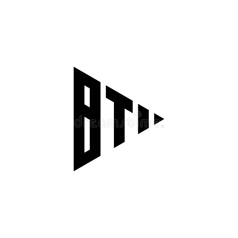 BT Logo Monogram Triangle Shape Play Button Stock Vector - Illustration ...