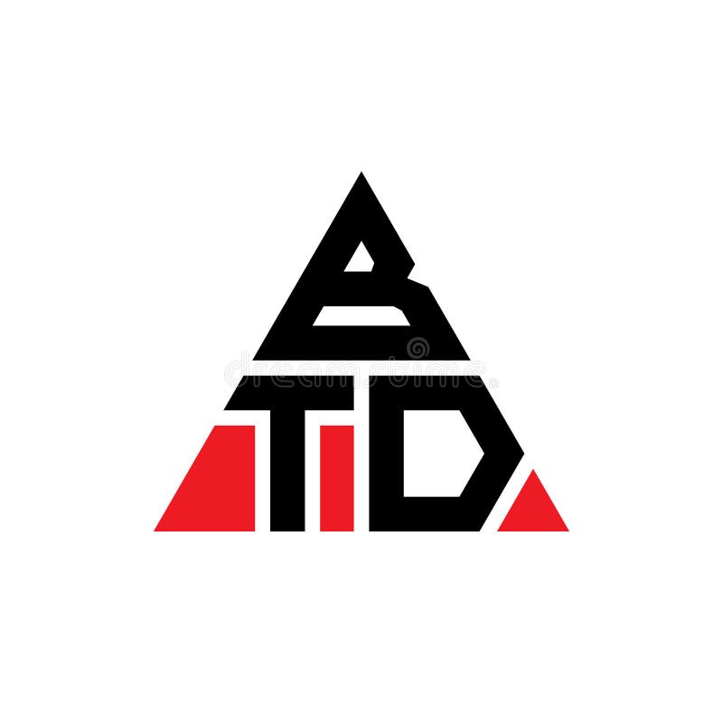 BTD Triangle Letter Logo Design with Triangle Shape. BTD Triangle Logo ...