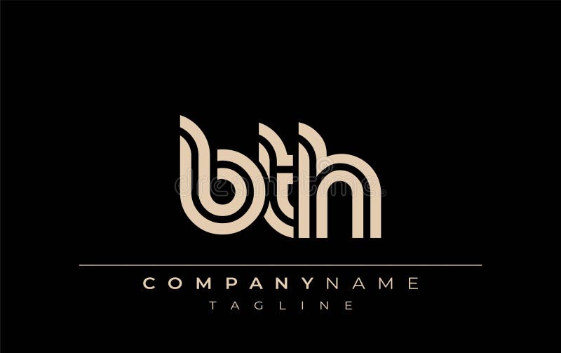 BTH Creative Unique Modern Letter Logo Design Stock Vector ...