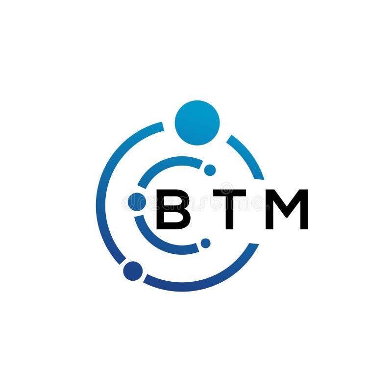 BTM Letter Logo Design on White Background. BTM Creative Initials ...