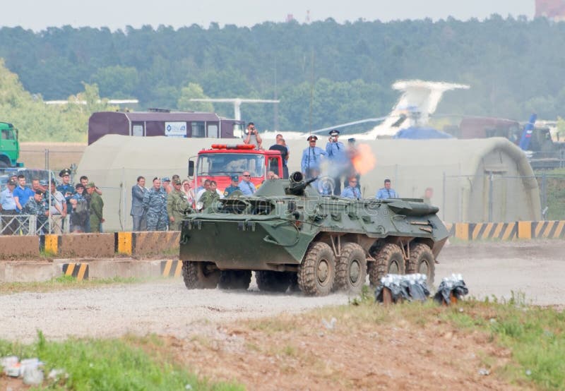 BTR-80 Shoots Its Machinegun Editorial Stock Image - Image of force ...