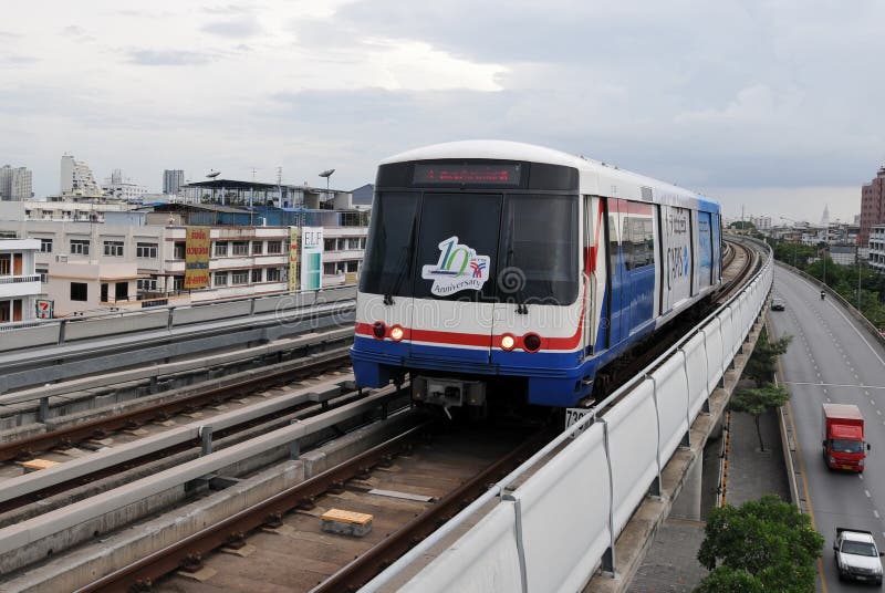 BTS Skytrain in Bangkok - Mass Rail Transit System Editorial Stock ...