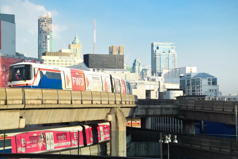 BTS Skytrain editorial stock photo. Image of crowded - 64217688
