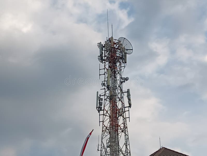 The BTS Tower Reaches High into the Sky. Stock Image - Image of blue ...