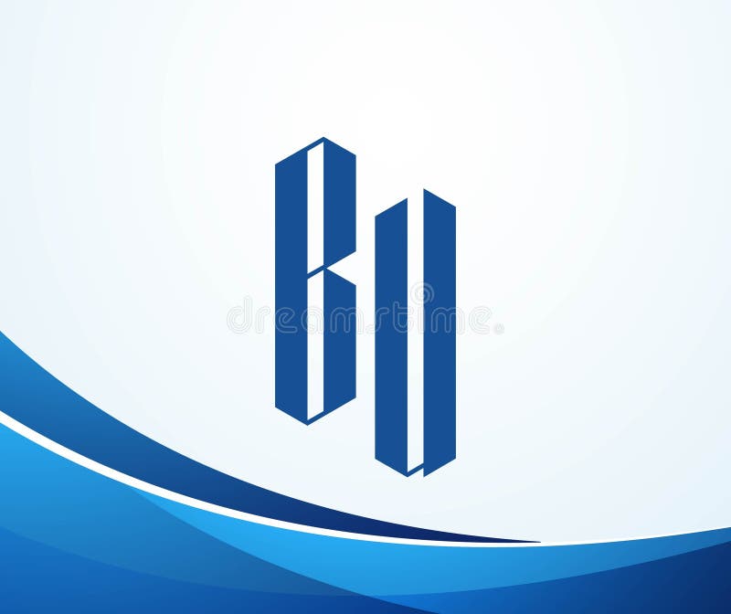 BU Alphabet Letter Logo Design Template Elements Stock Vector ...