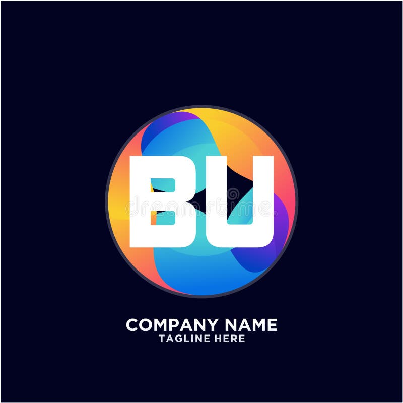 BU Initial Logo with Colorful Circle Template Vector Stock Vector ...