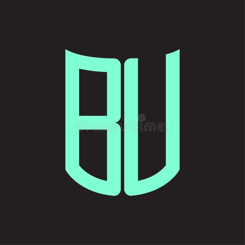 BU Logo Monogram with Ribbon Style Design Template Stock Vector ...