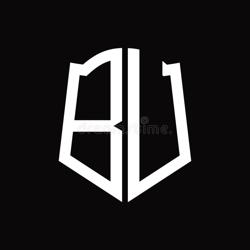 BU Logo Monogram with Shield Shape Ribbon Design Template Stock Vector ...