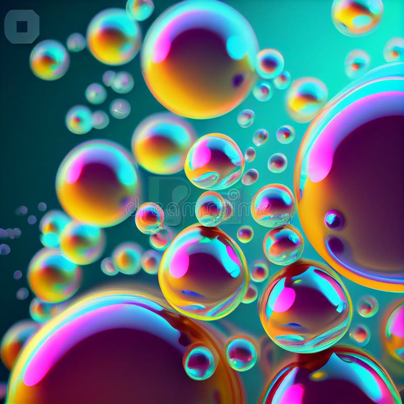 Bubble Abstract 3D Render of Colorful Bubbles Stock Illustration ...