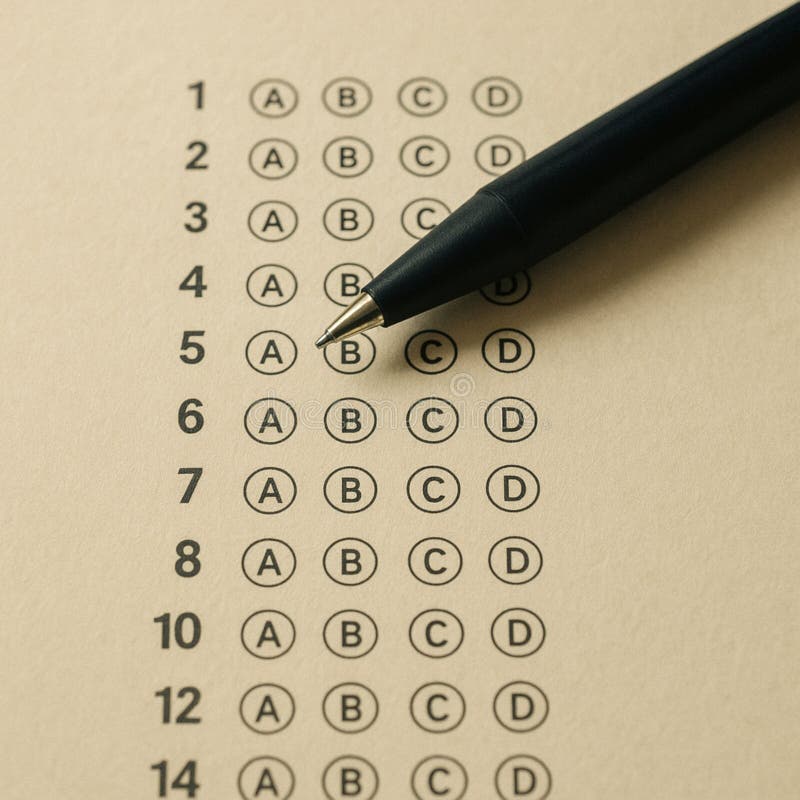 Bubble Answer Sheet with Pencil Stock Photo Stock Illustration ...