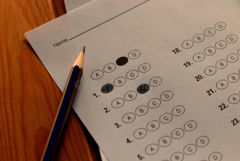 Bubble Answer Sheet for Test on Table Stock Image - Image of teaching ...