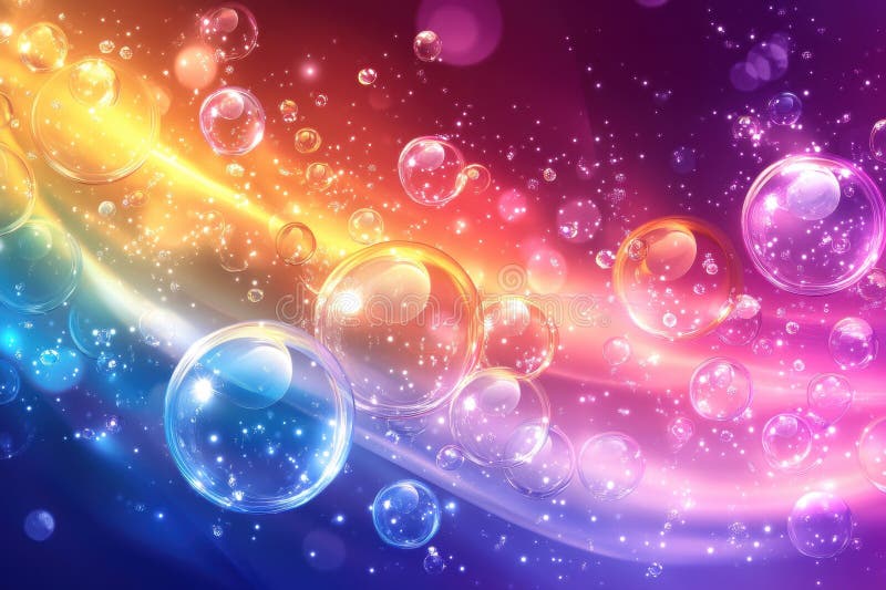 Bubble Art, Colorful Bubbles Flow Gracefully on a Shiny Surface ...