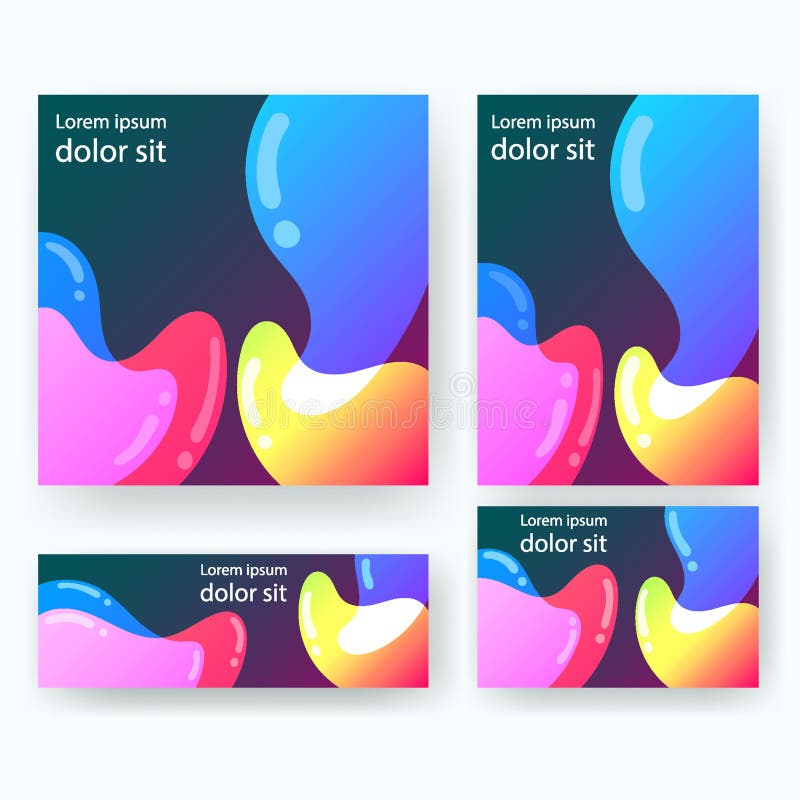 Bubble Art Triangle Pattern Banner Templates Set for Print Stock Vector ...