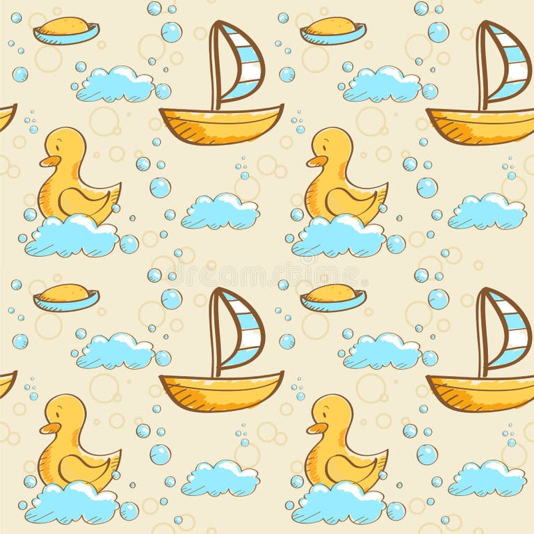 Bubble Bath Seamless Pattern Stock Vector - Illustration of doodle ...