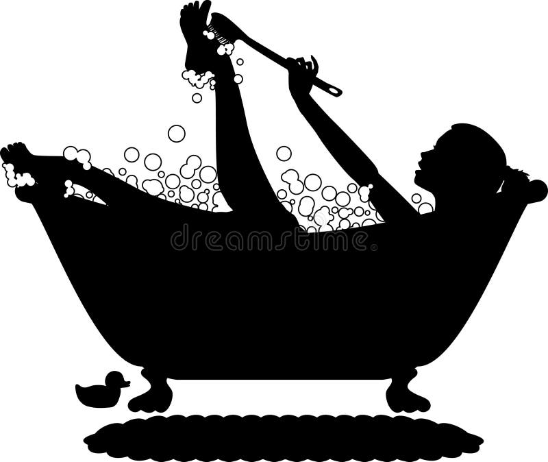 Bubble Bath Silhouette Stock Illustration Illustration Of Wash 1054977