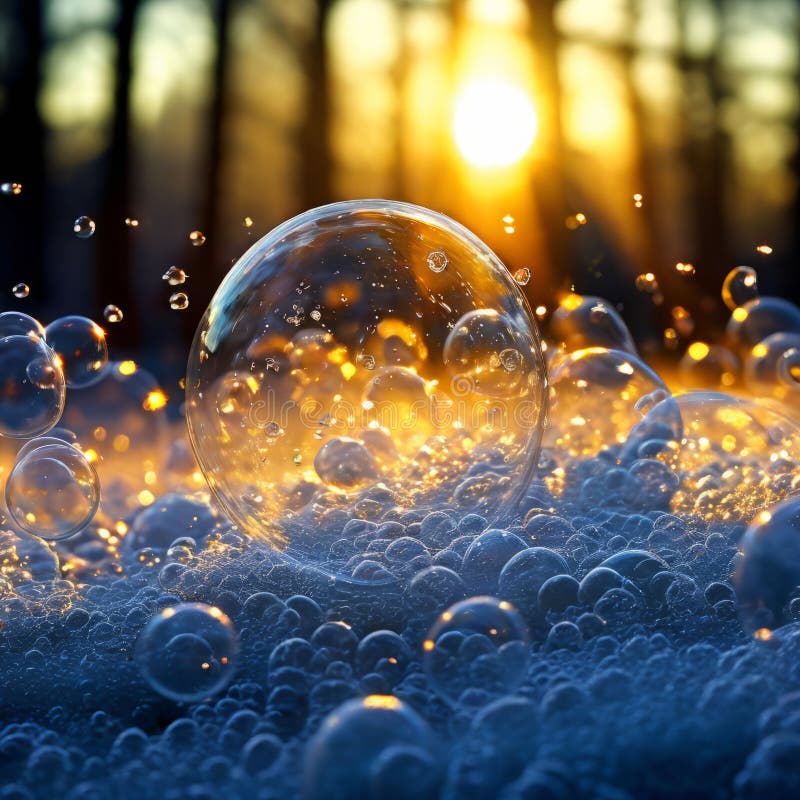 Bubble Blizzard Bubbles of All Sizes Float Down Creating a Fun Stock ...