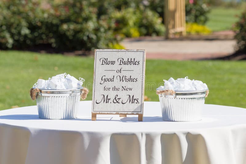 Bubble Blowing Sign for Wedding Ceremony Stock Photo - Image of bubbles ...