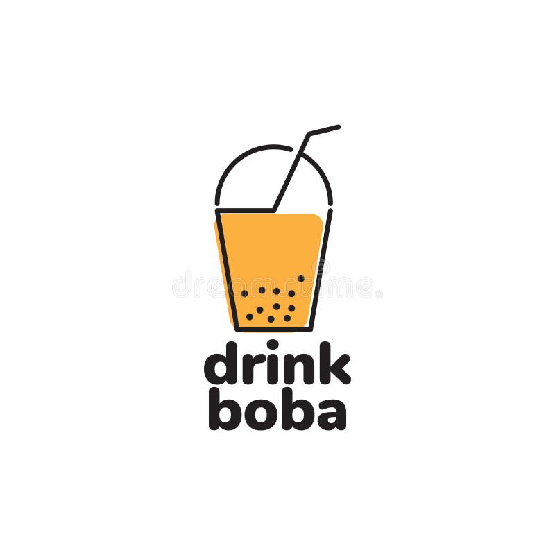 Bubble Boisson Boba Lines Art Abstrait Logo Design Illustration de ...
