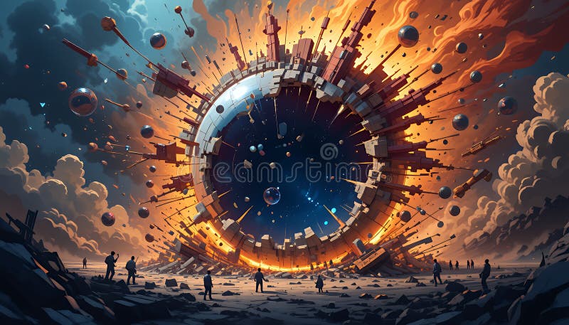 Bubble Burst Illustration Depicting Sudden Economic Collapse Stock ...