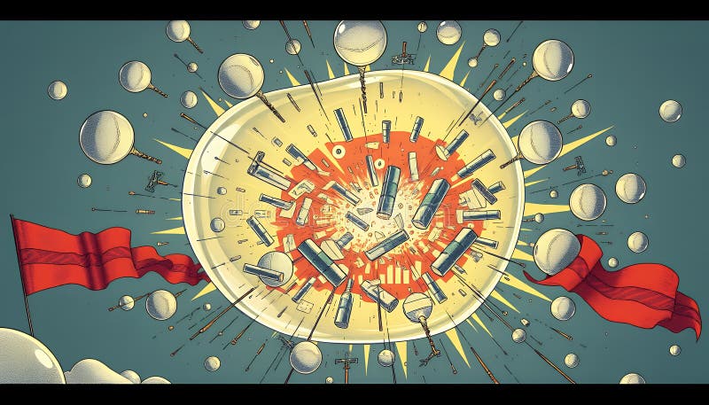 Bubble Burst Illustration Depicting Sudden Economic Collapse Stock ...