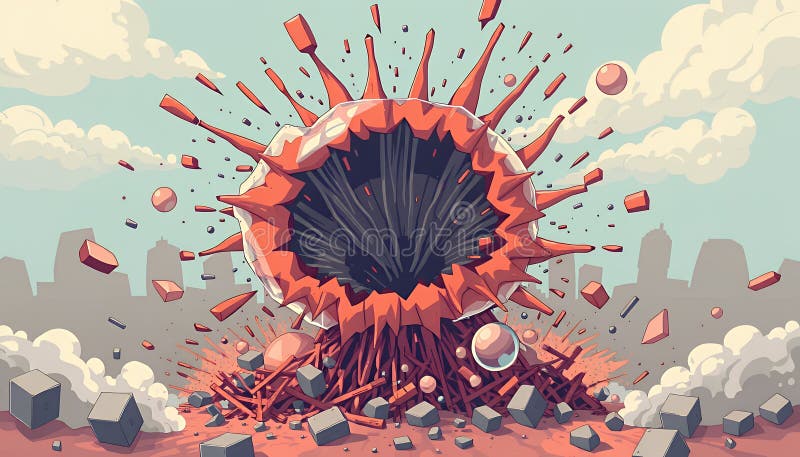 Bubble Burst Illustration Depicting Sudden Economic Collapse Stock ...