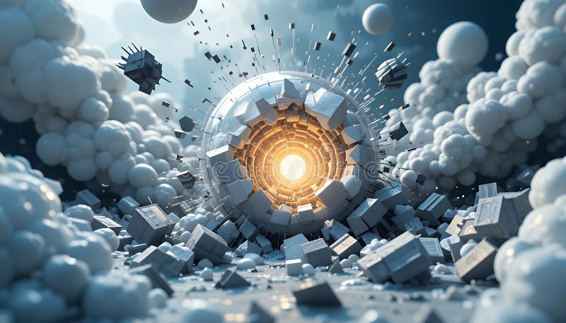 Bubble Burst Illustration Depicting Sudden Economic Collapse Stock ...