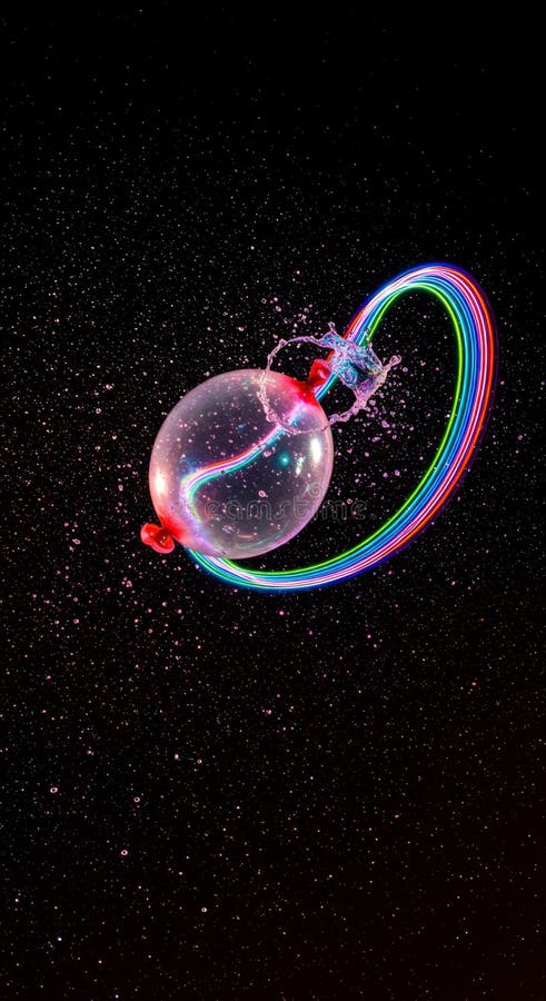 Bubble Burst in Space: Abstract Digital Art Stock Illustration - Illustration of bubble, sphere ...