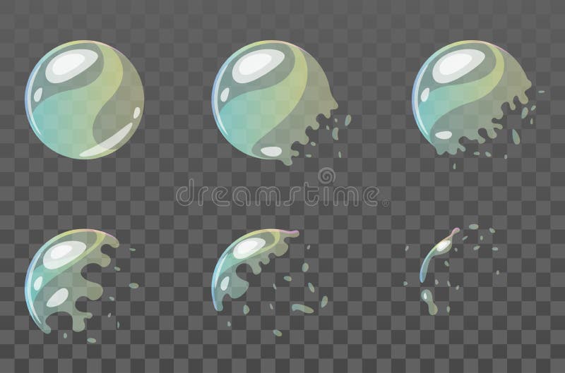 Bubble Burst Sprites for Animation Stock Vector - Illustration of ...